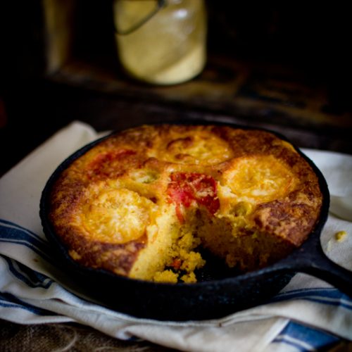 Heirloom Tomato Cornbread with Cheddar Cheese | Adventures in Cooking