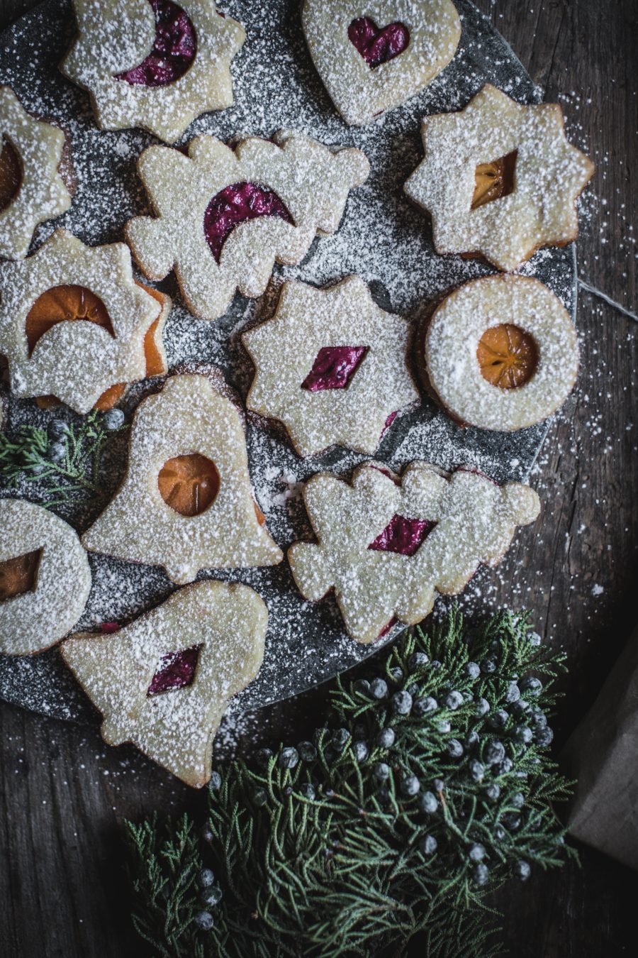 Linzer Cookies with Cranberry Mascarpone and Cinnamon Persimmon Filling ...