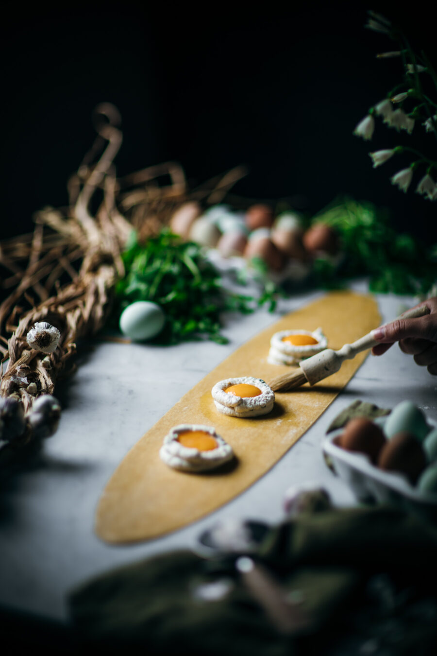 Egg Yolk Ravioli (Uova da Raviolo) with Lemon Pesto