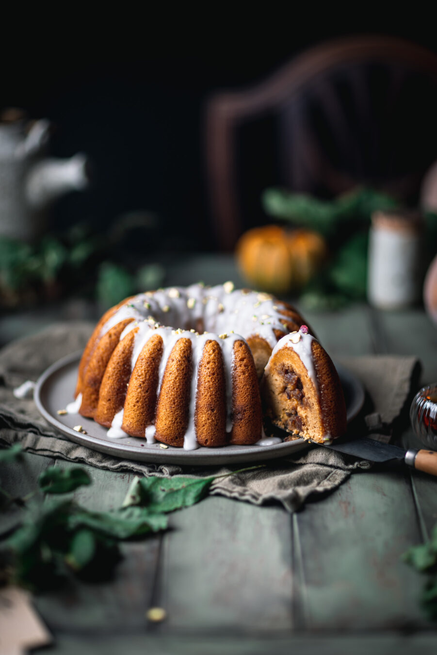 Pumpkin Bundt Cake with a Rum Raisin Swirl | Adventures in Cooking