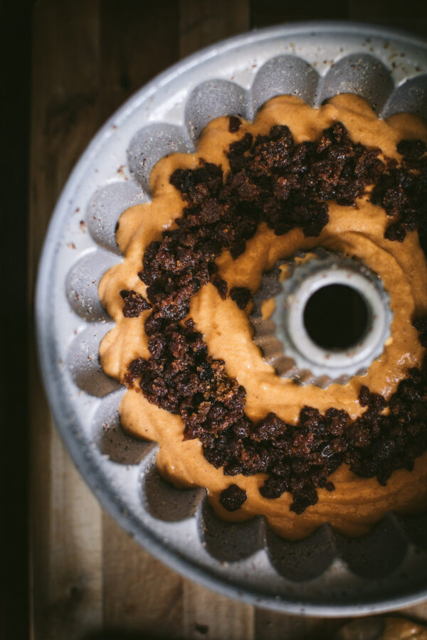 Pumpkin Bundt Cake with a Rum Raisin Swirl | Adventures in Cooking