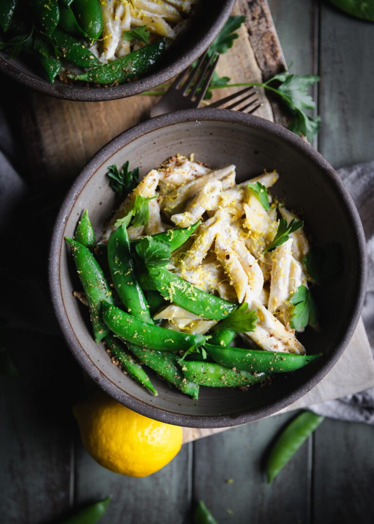 Creamy Lemon Pasta with Snap Peas | Adventures in Cooking