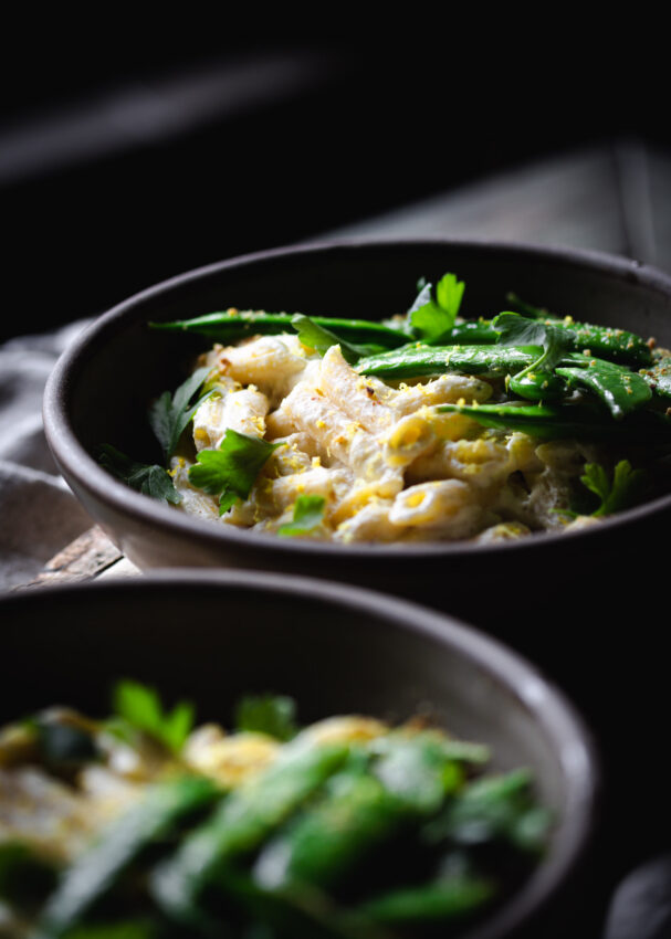 Creamy Lemon Pasta with Snap Peas | Adventures in Cooking