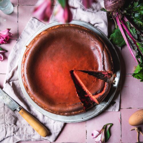 Beet Burnt Basque Cheesecake | Adventures in Cooking