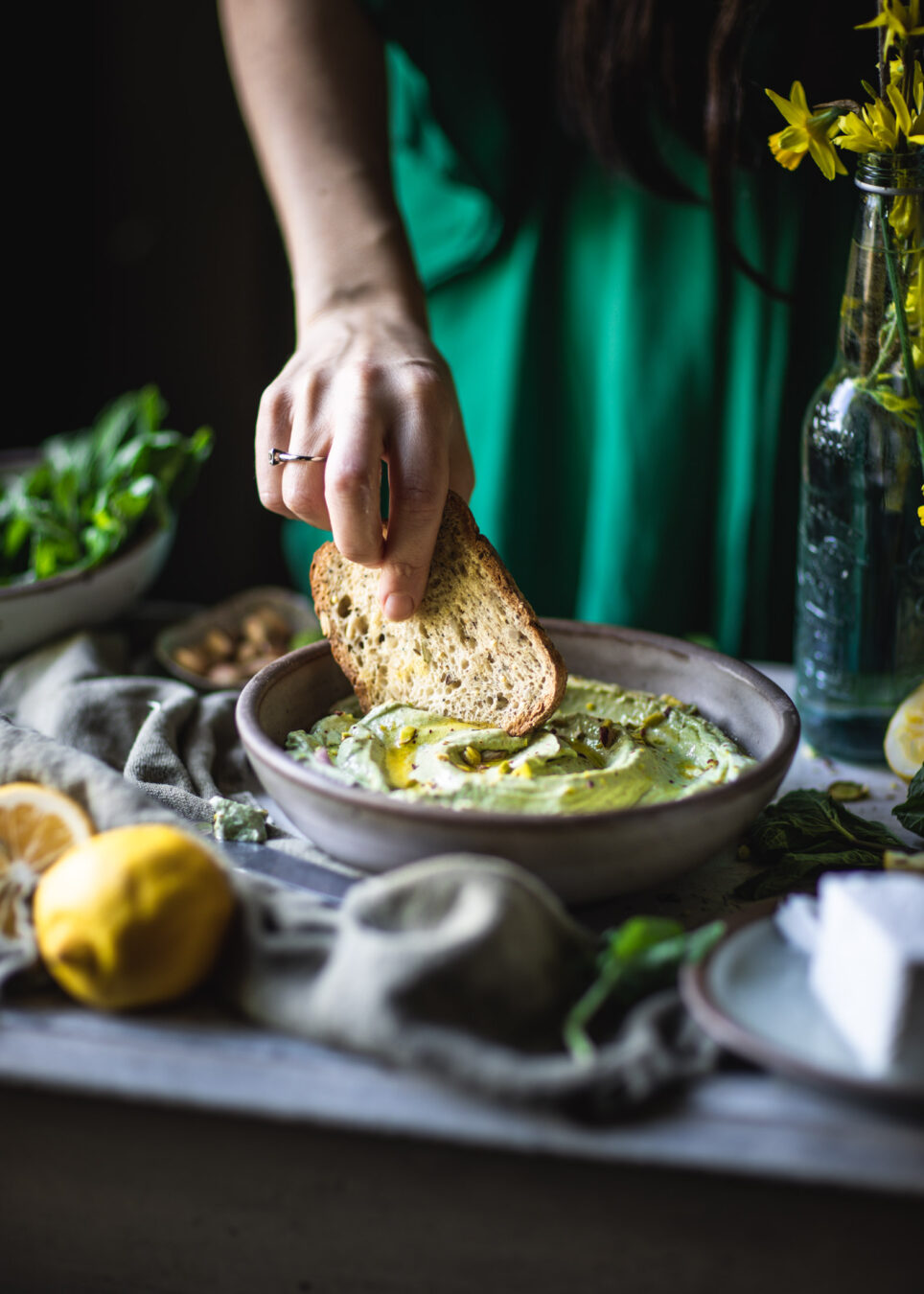 Mint and Pistachio Whipped Feta | Adventures in Cooking