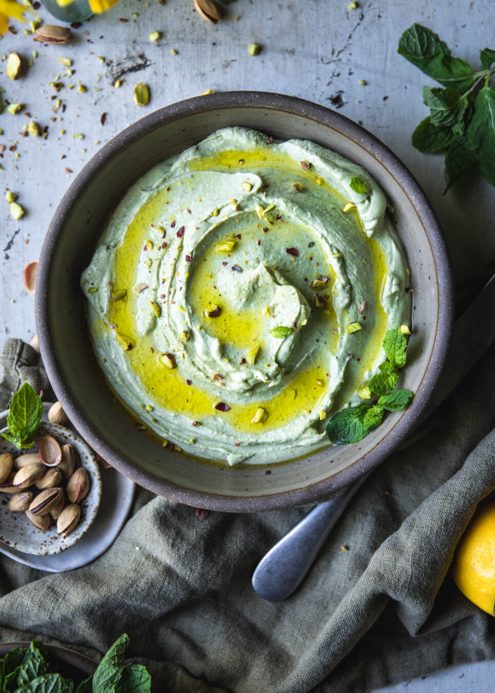 Mint and Pistachio Whipped Feta | Adventures in Cooking