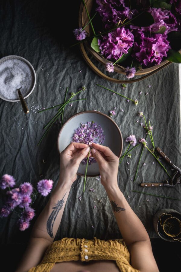 Chive Flower Salt | Adventures in Cooking