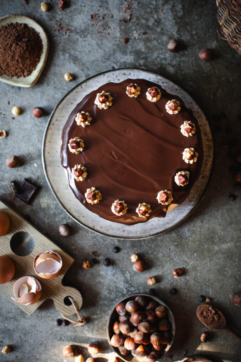 Hazelnut Chocolate Cake with Chocolate Ganache | Adventures in Cooking